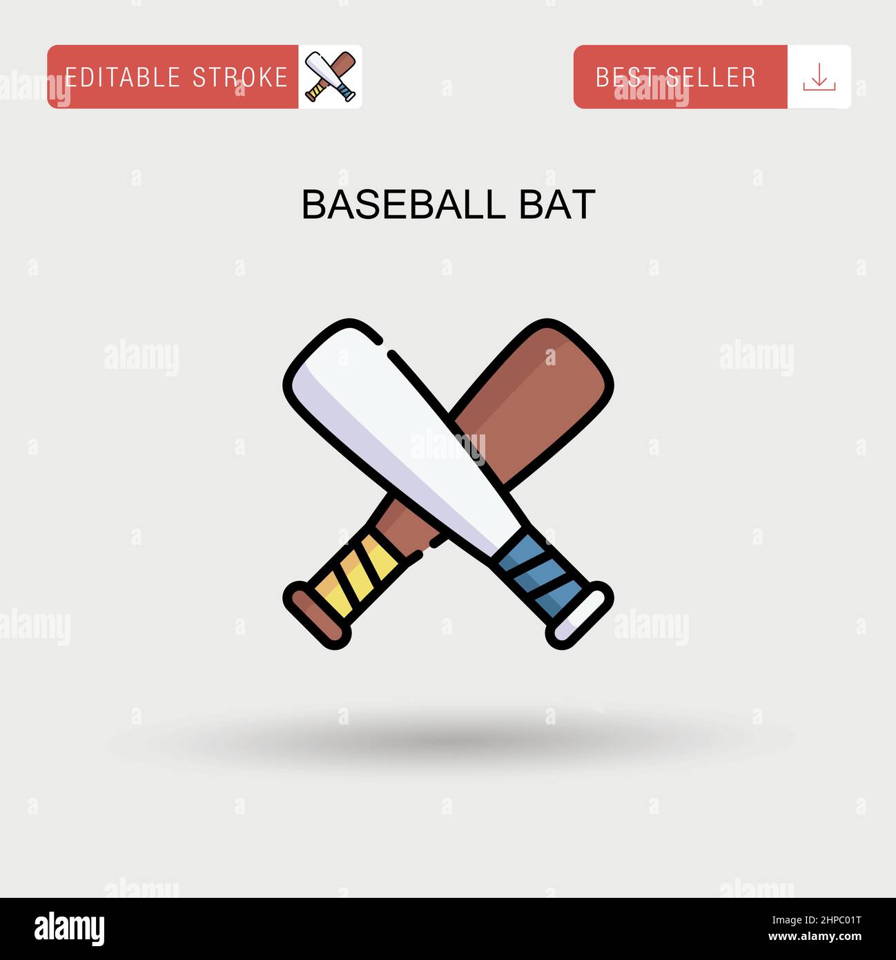 Baseball bat Simple vector icon Stock Vector Image & Art - Alamy