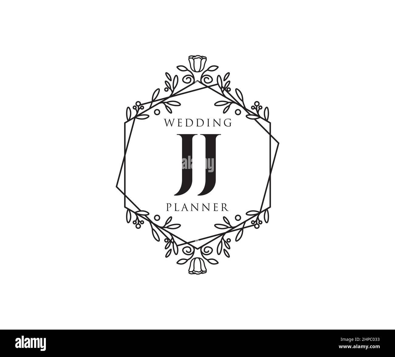 JJ Initials letter Wedding monogram logos collection, hand drawn modern ...