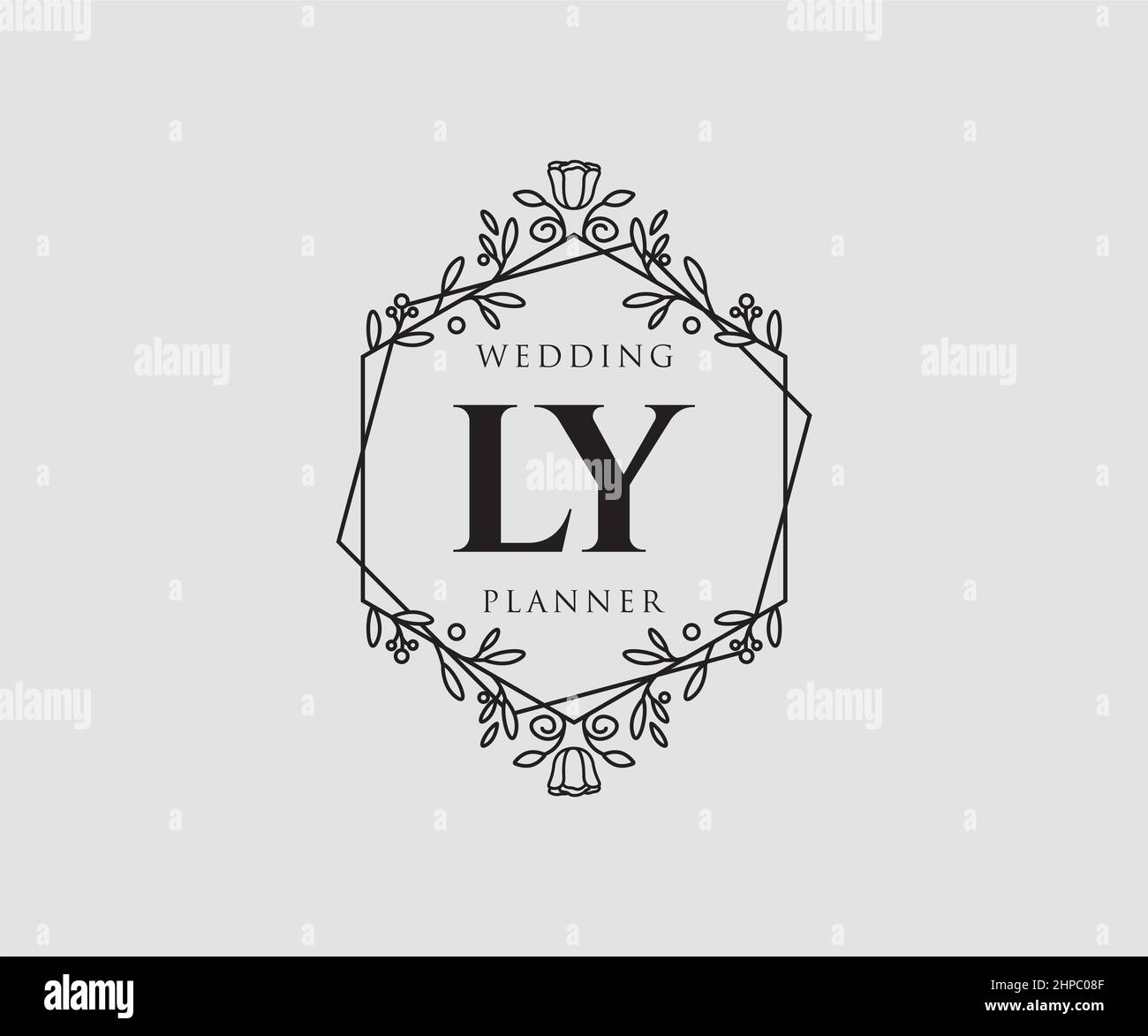 LY Initials letter Wedding monogram logos collection, hand drawn modern ...
