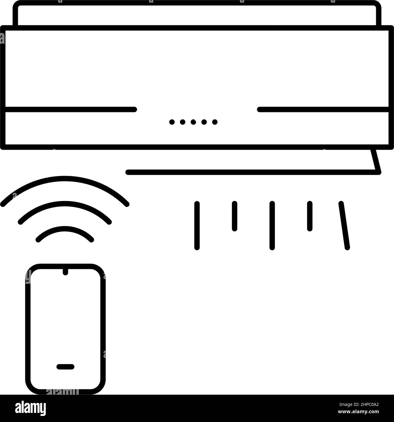 air conditioning, climate control system line icon vector illustration ...