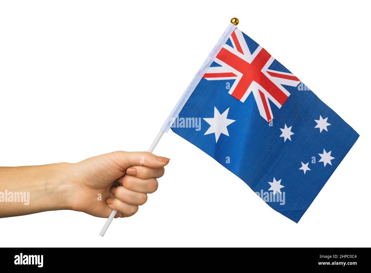 Australia flag on hand Cut Out Stock Images & Pictures - Alamy