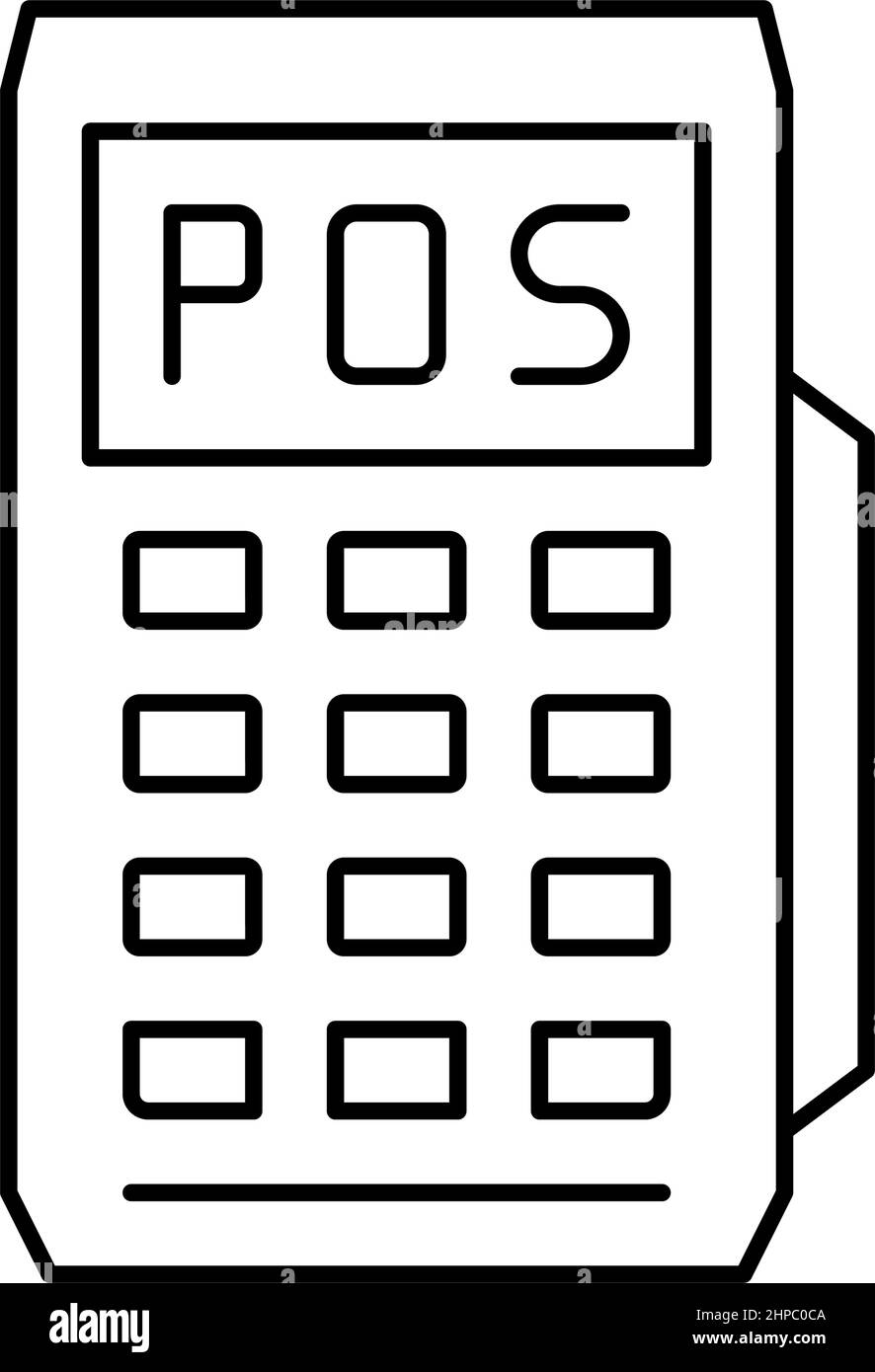 mobile pos terminal line icon vector illustration Stock Vector Image ...