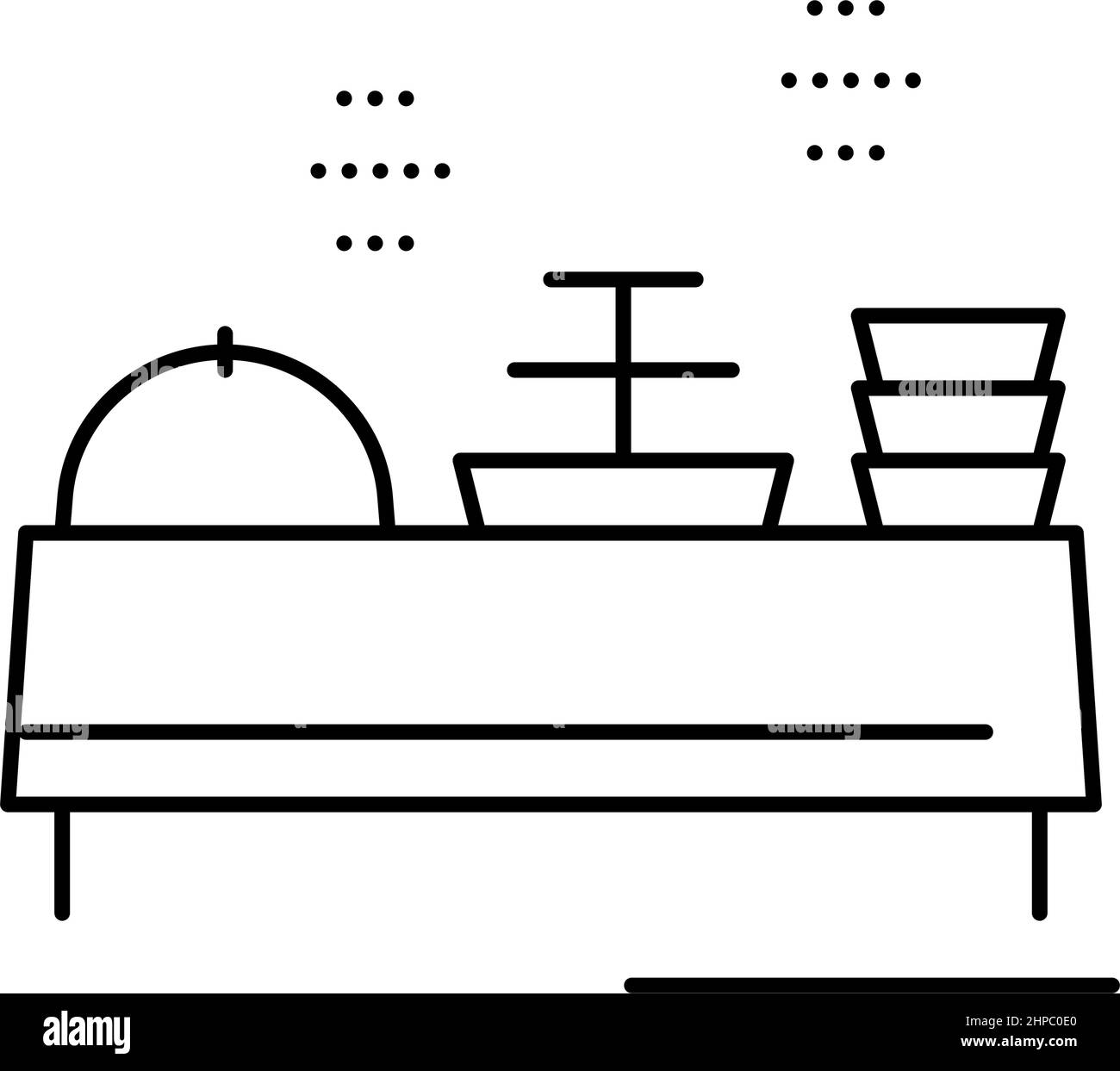 buffet table with food line icon vector illustration Stock Vector Image ...