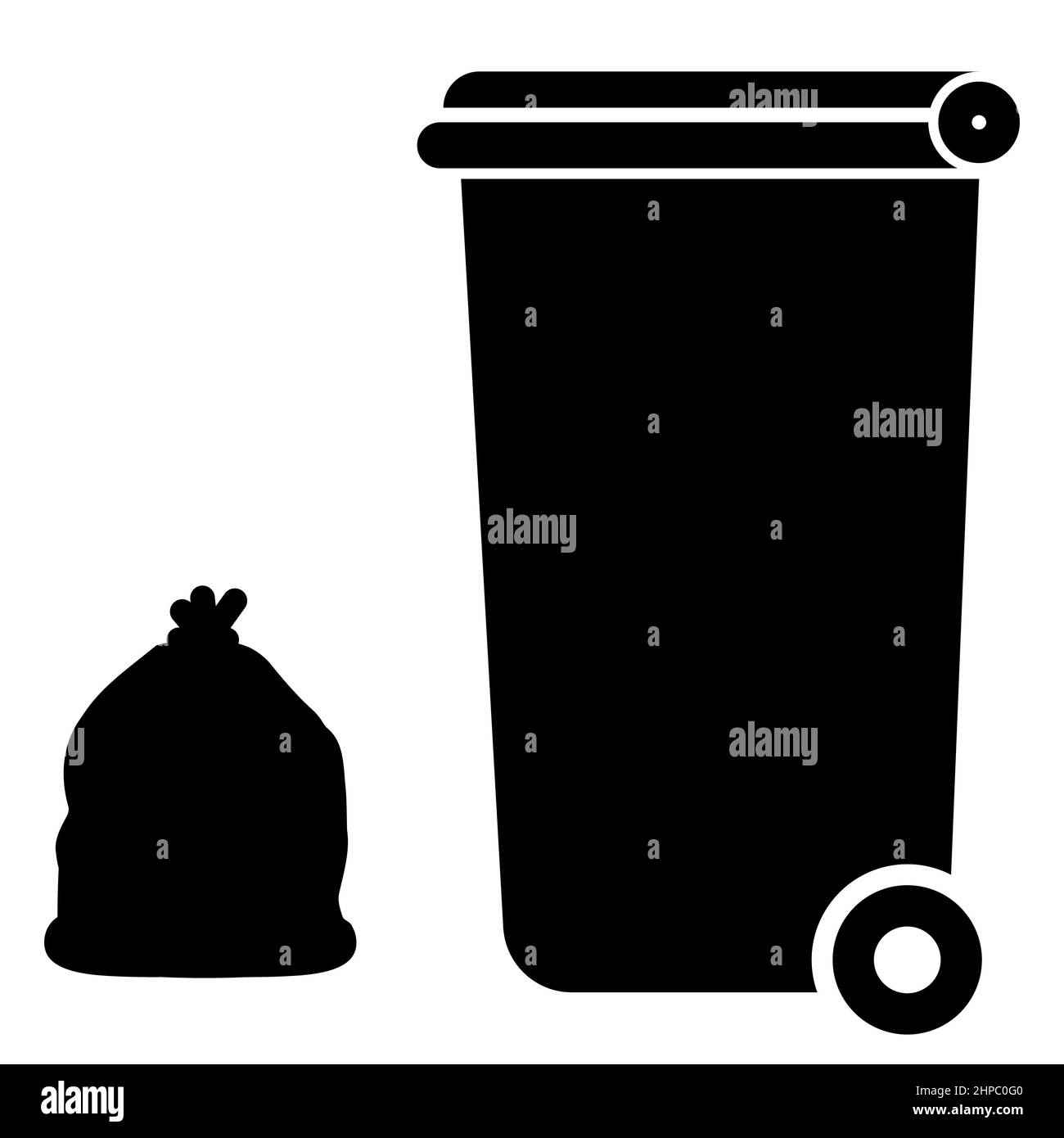 recycle bin trash on white background. garbage sign. wheelie bin symbol ...