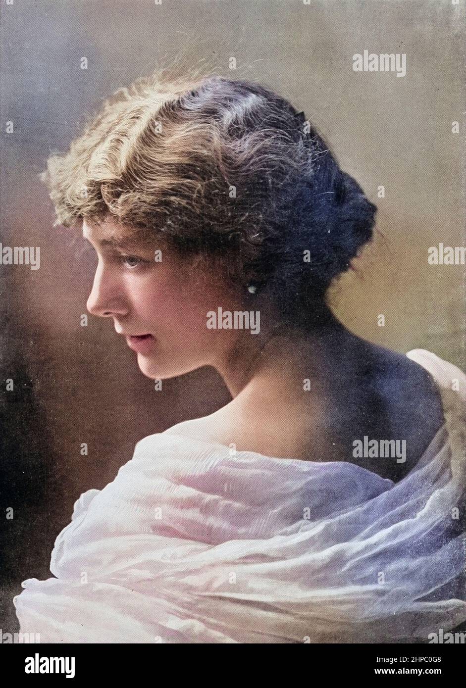 Machine Colourised A type of English beauty From the book The living ...