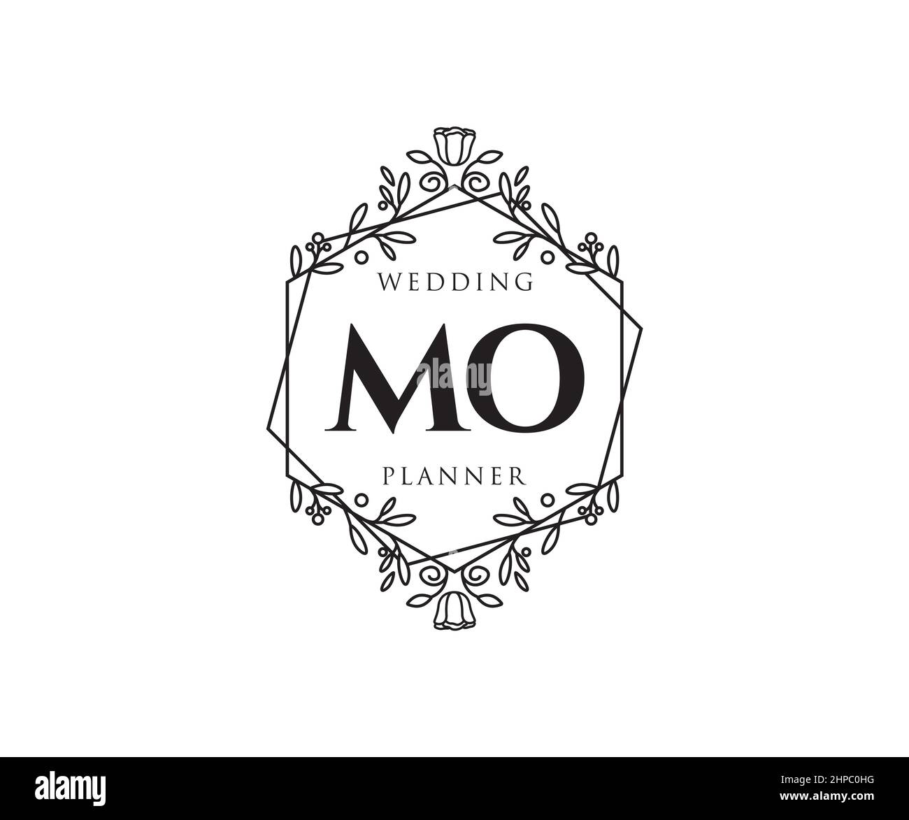 MO Initials letter Wedding monogram logos collection, hand drawn modern ...