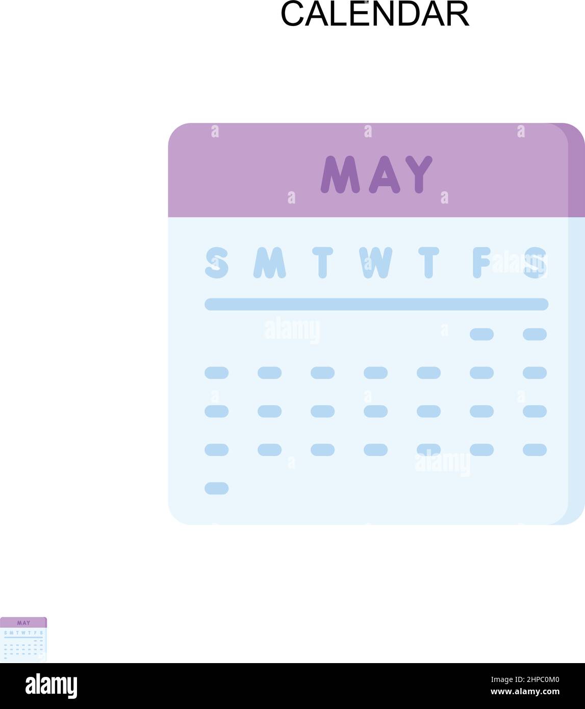 Calendar Simple vector icon. Illustration symbol design template for ...