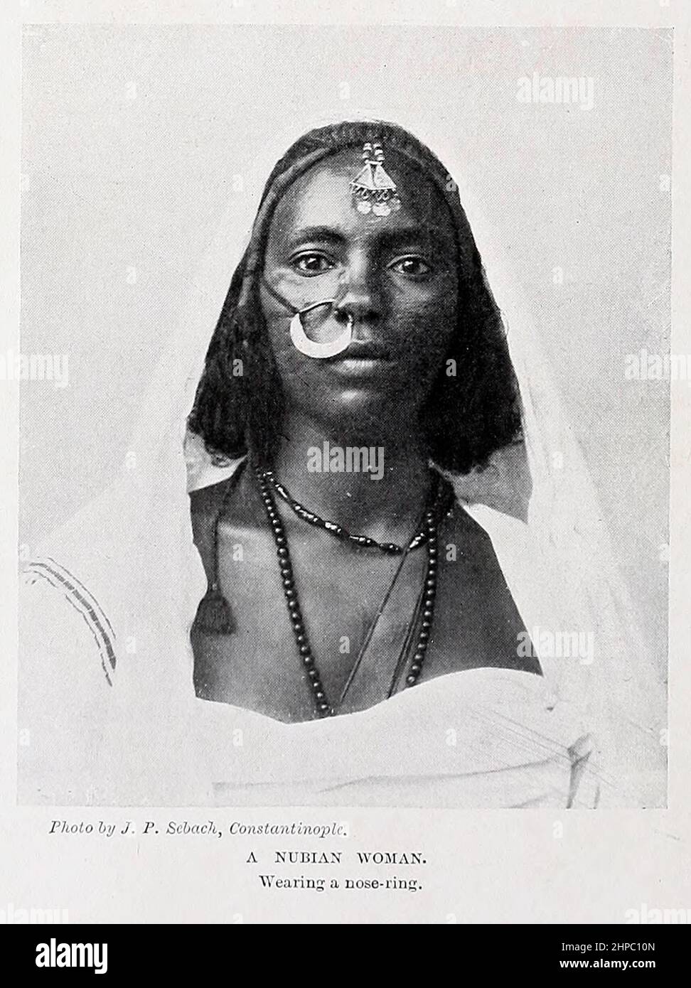 A Nubian Woman Wearing A Nose Ring From The Book The Living Races