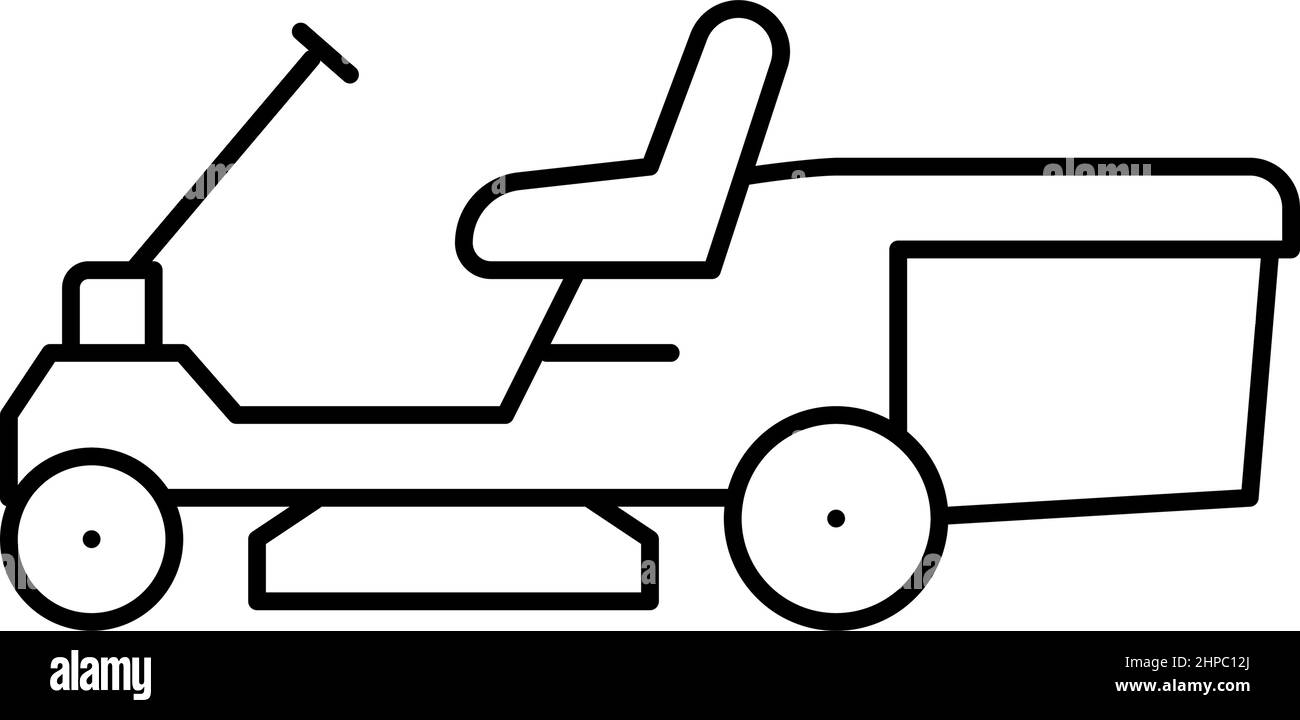 lawn mower machine line icon vector illustration Stock Vector Image ...