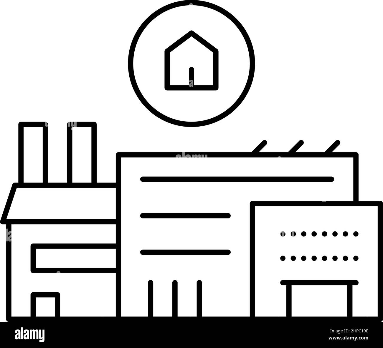 timber factory line icon vector illustration Stock Vector Image & Art ...