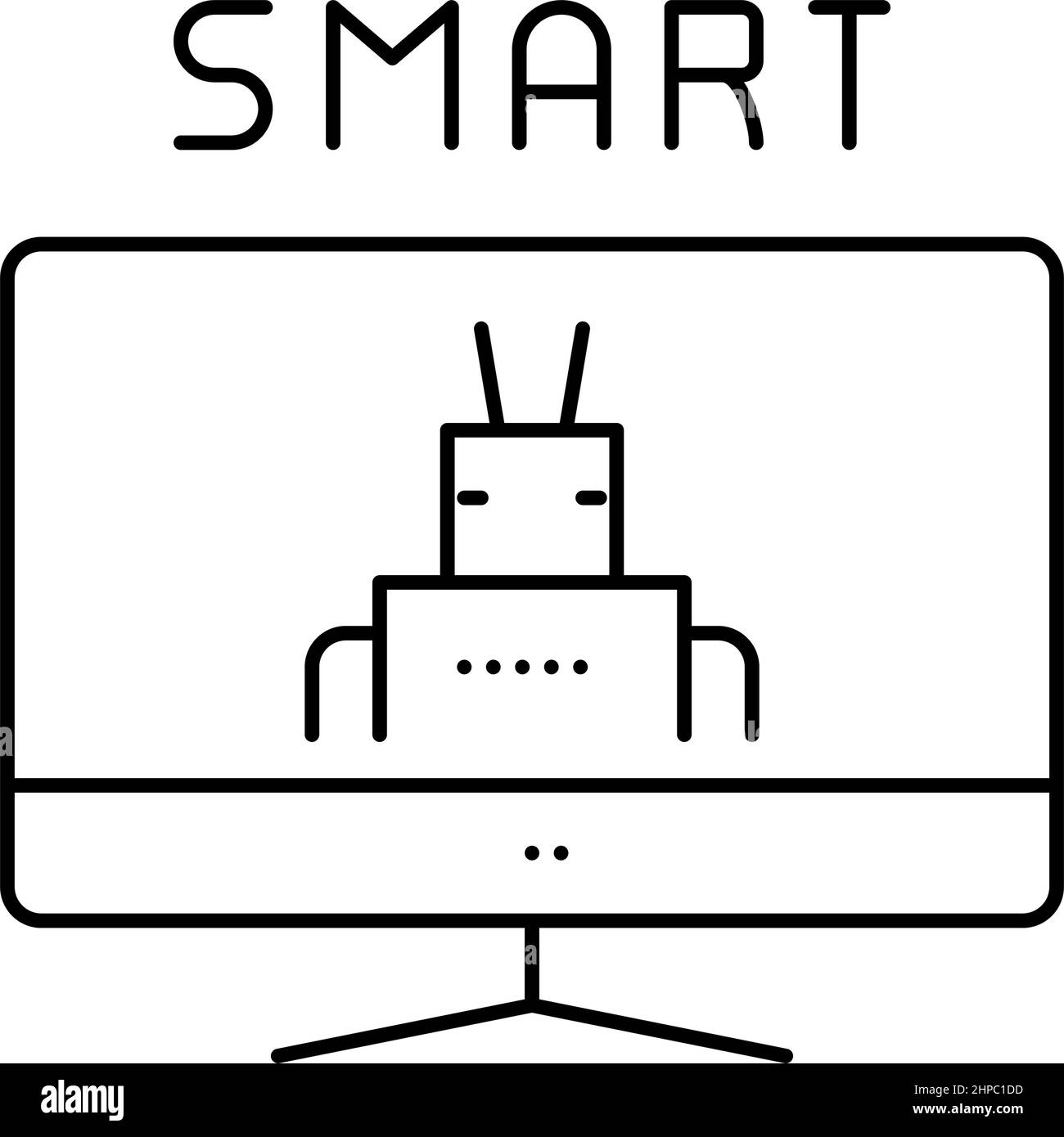 smart monitor line icon vector illustration Stock Vector Image & Art ...