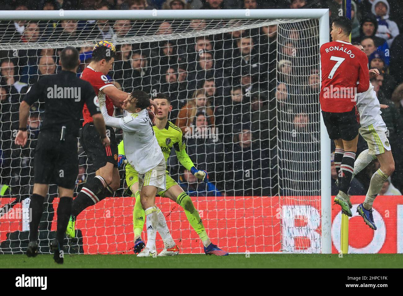 Harry Maguire #5 of Manchester United scores to make it 0-1 in , on 2 ...
