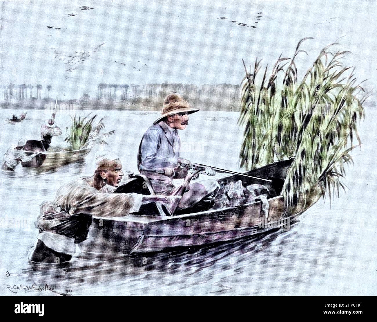 Duck Hunting 1910 From the Book ' Medley of sport ' by Durham, J. M. M ...