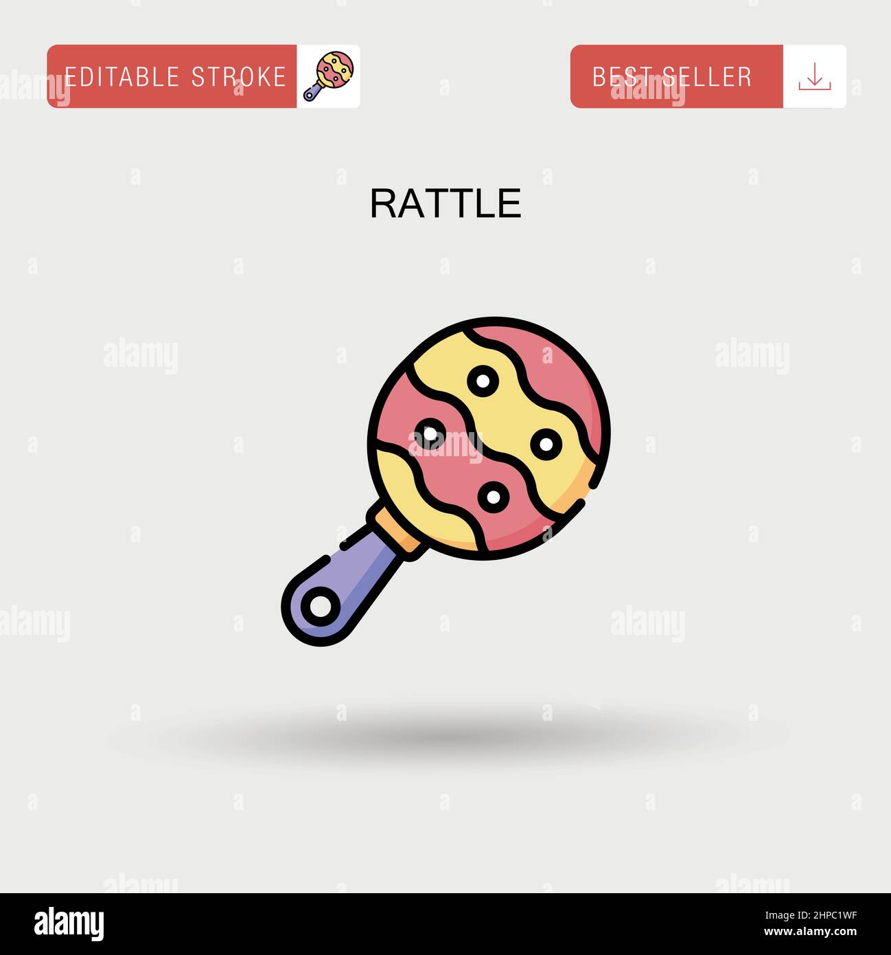 Rattle Simple vector icon Stock Vector Image & Art - Alamy