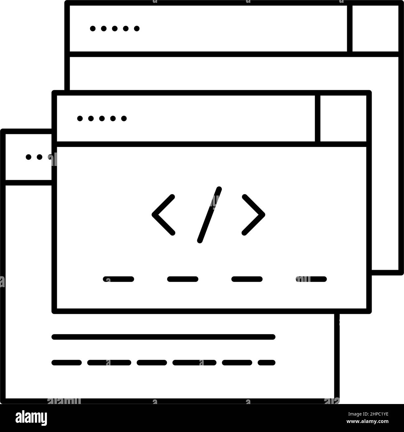 code windows line icon vector illustration Stock Vector Image & Art - Alamy