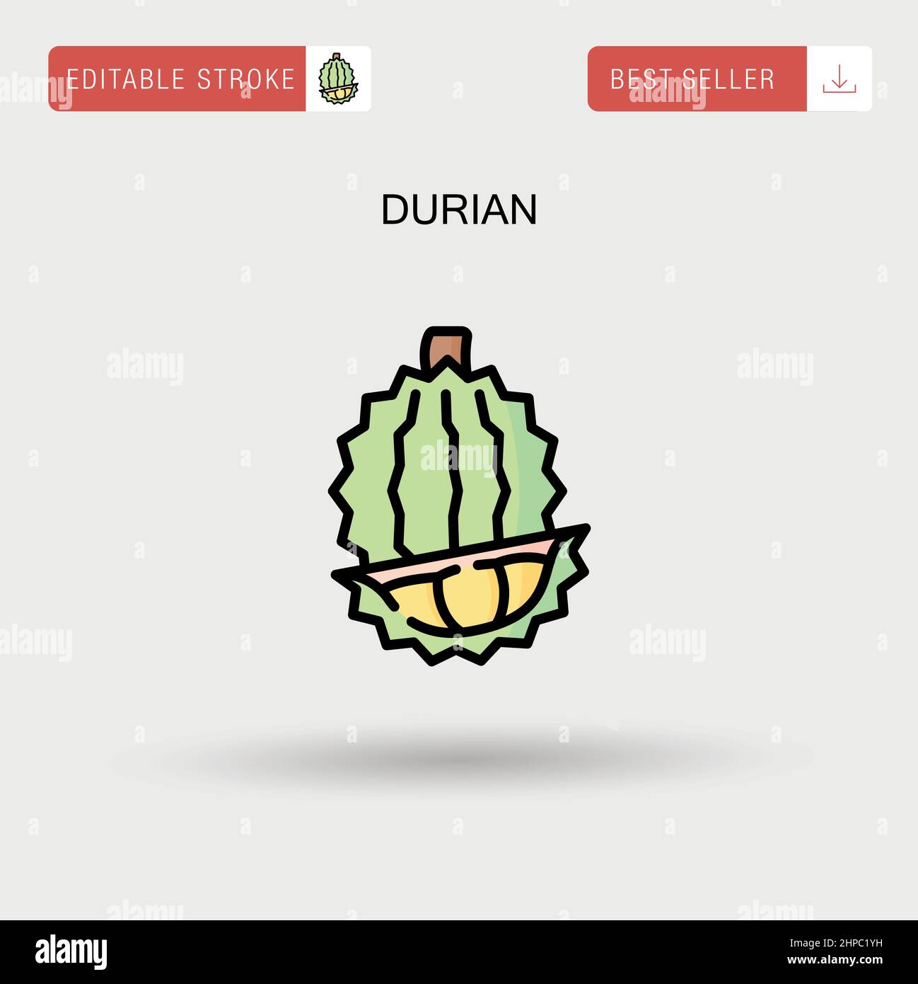 Durian tree with fruits Stock Vector Images - Alamy