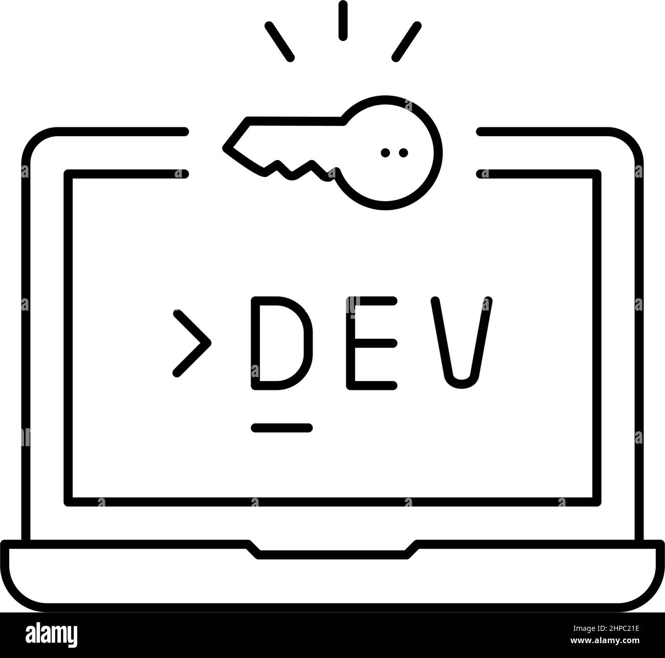 development computer software line icon vector illustration Stock ...