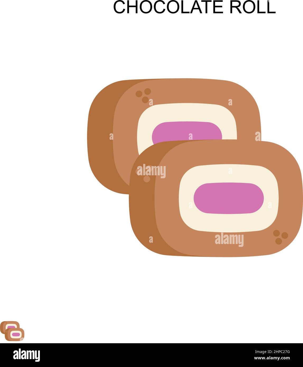 Chocolate roll Simple vector icon. Illustration symbol design template ...