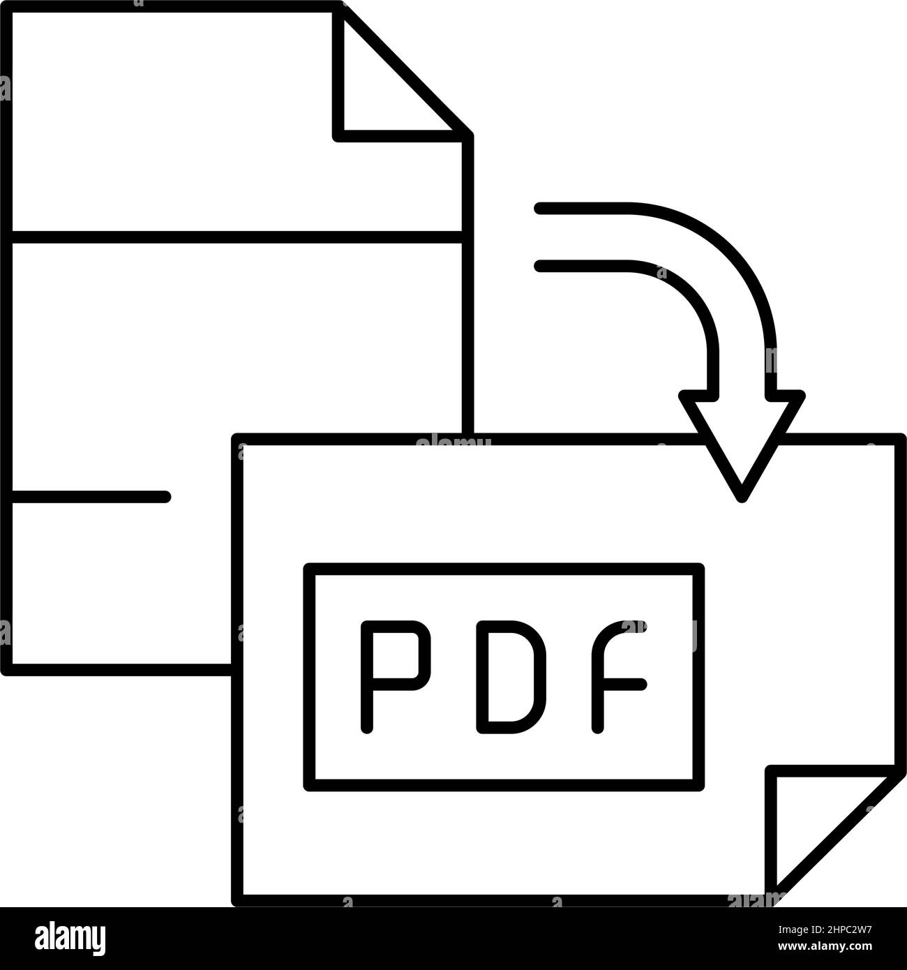orientation pdf file line icon vector illustration Stock Vector Image ...