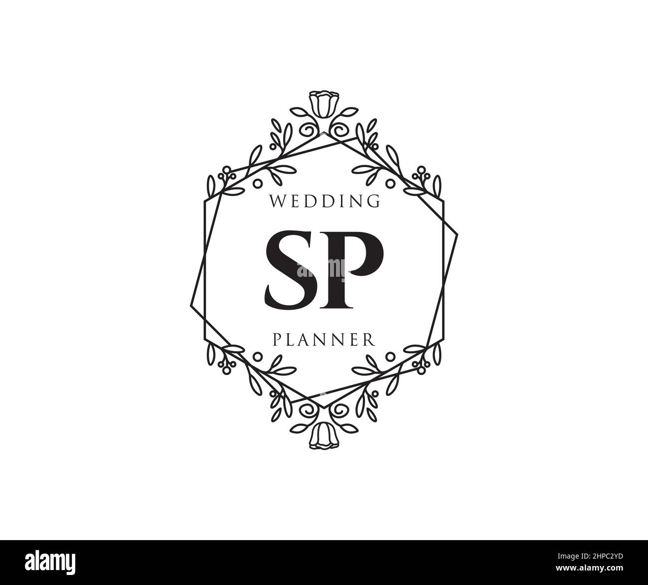 SP Initials letter Wedding monogram logos collection, hand drawn modern ...