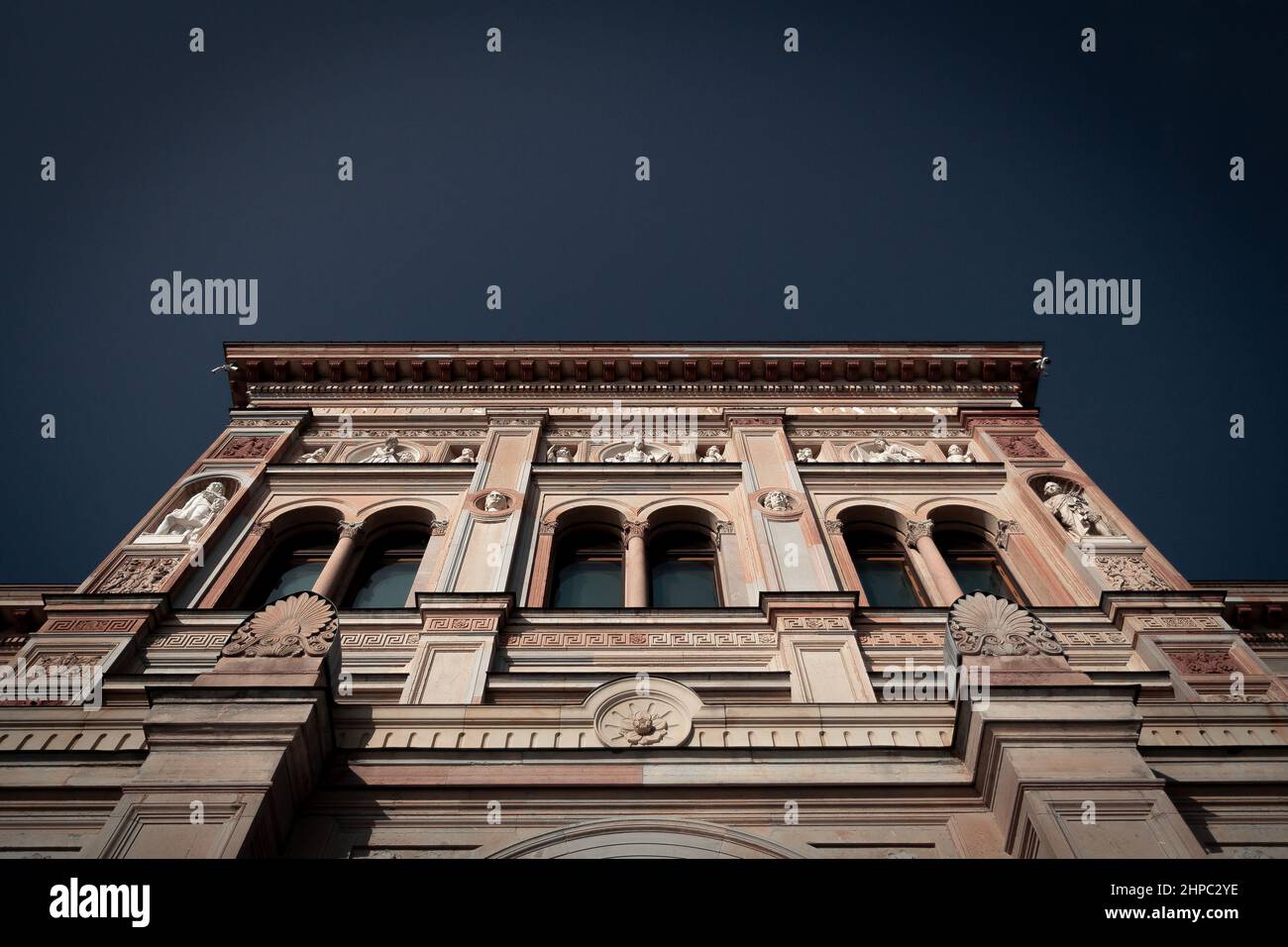 Low angle view of the facade of the National Museum which holds pieces ...