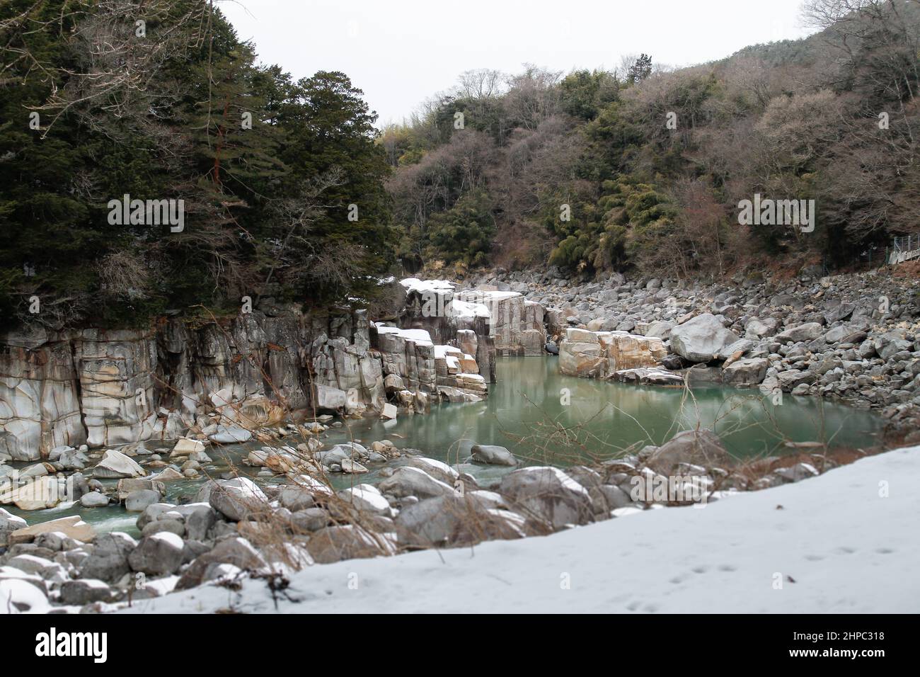 nagano, japan, 2022/19/02 , Nezame no toko, meaning "Bed of Awakening" is a scenic spot in Japan ...