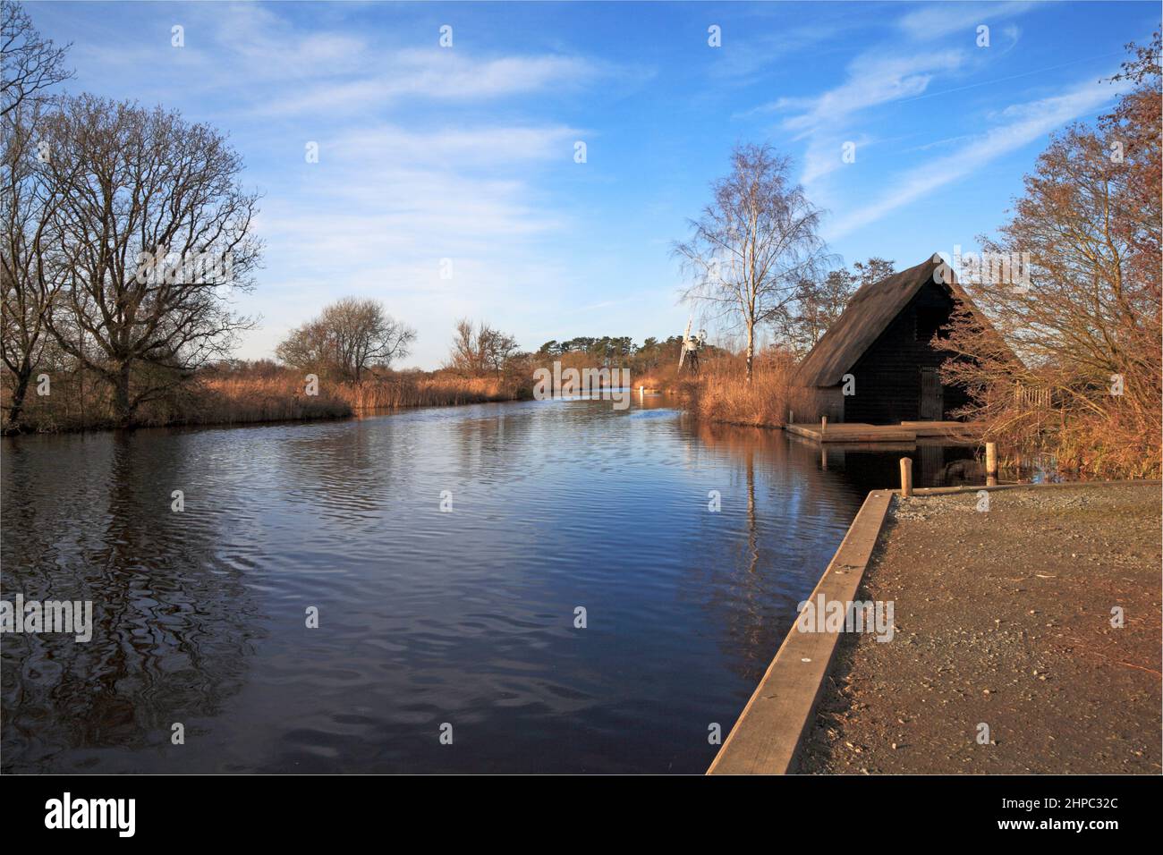 A view of the River Ant on the Norfolk Broads on a fine winter's day by ...