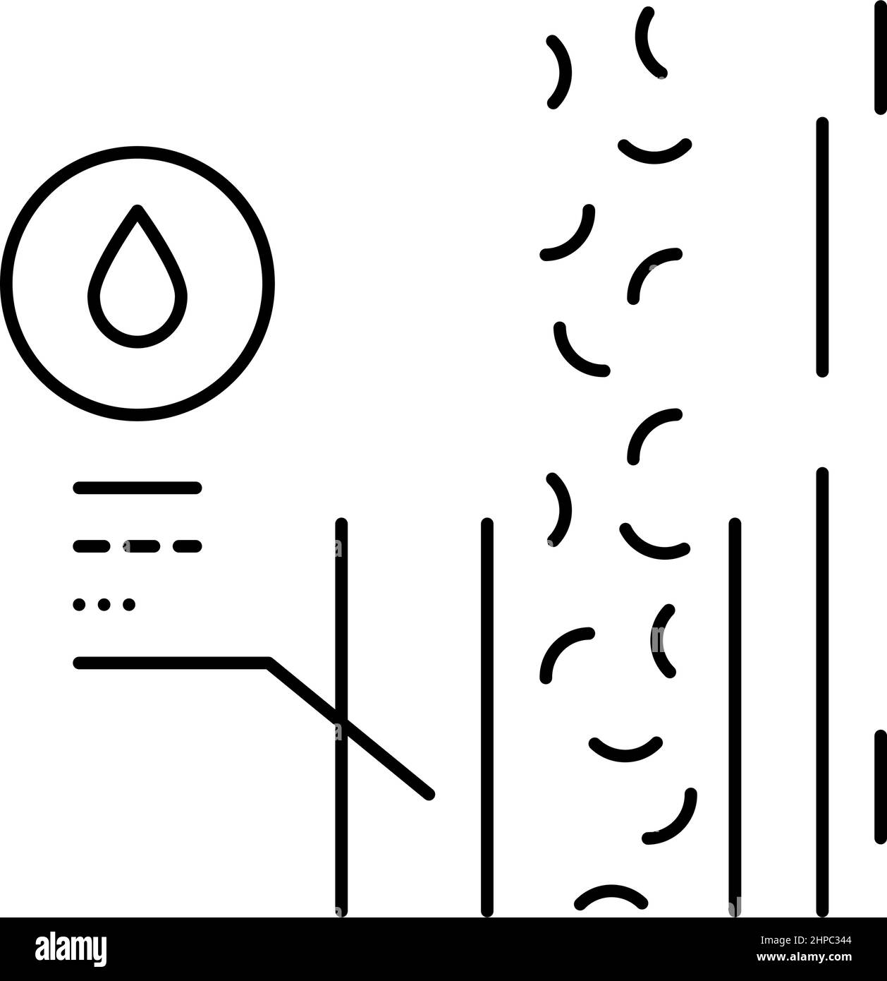 waterproofing house wall layer line icon vector illustration Stock ...