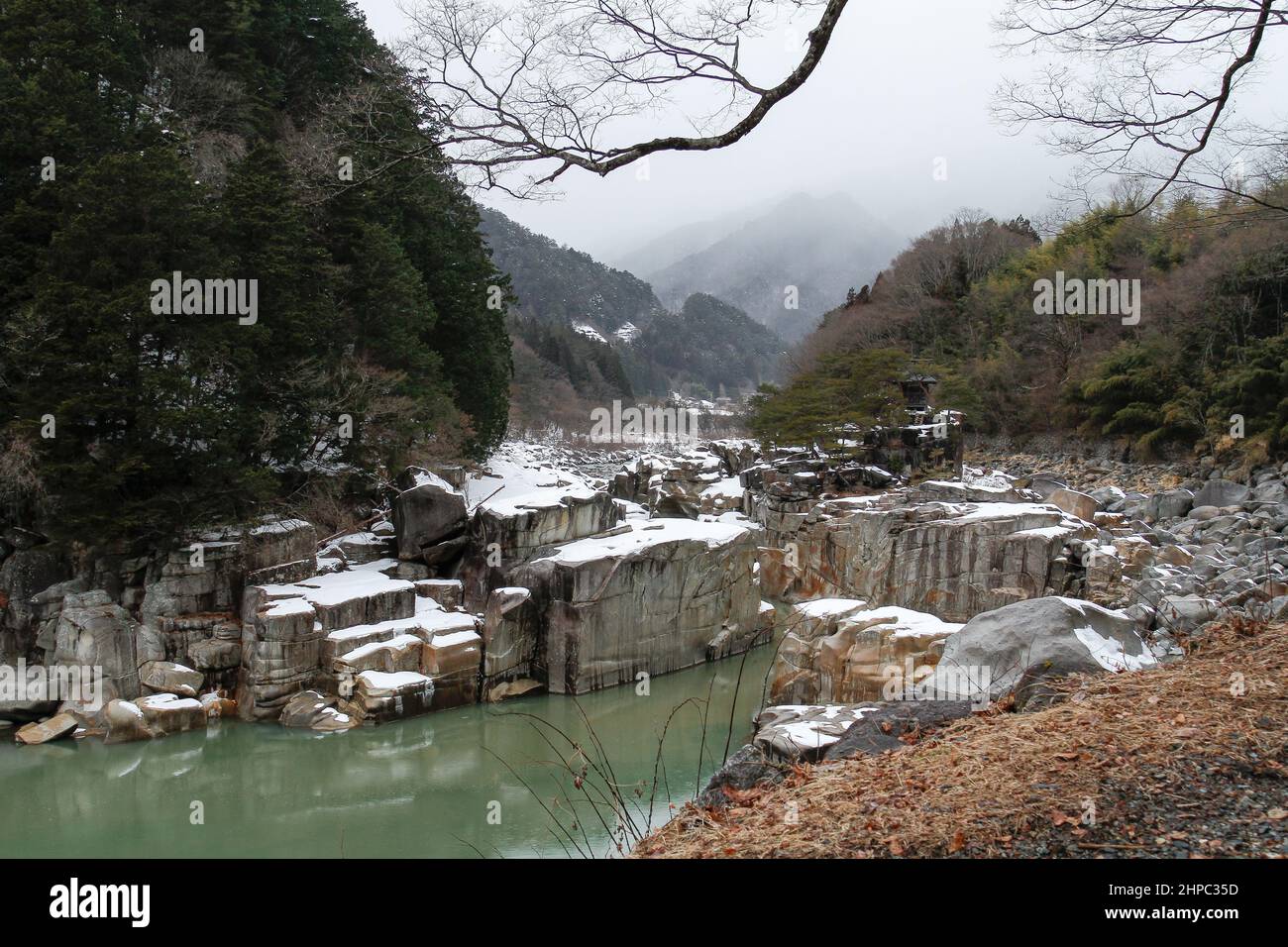 nagano, japan, 2022/19/02 , Nezame no toko, meaning "Bed of Awakening" is a scenic spot in Japan ...