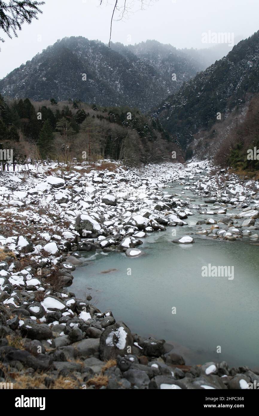 nagano, japan, 2022/19/02 , Nezame no toko, meaning "Bed of Awakening ...