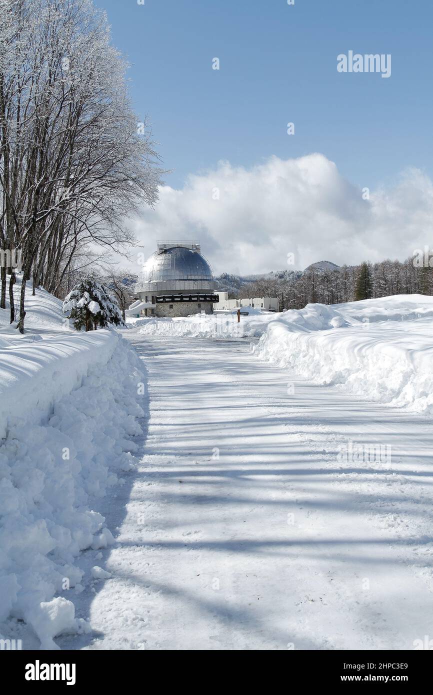 nagano, japan, 2022/19/02 , Kiso Observatory (Japanese: Kiso Kansokujo ...