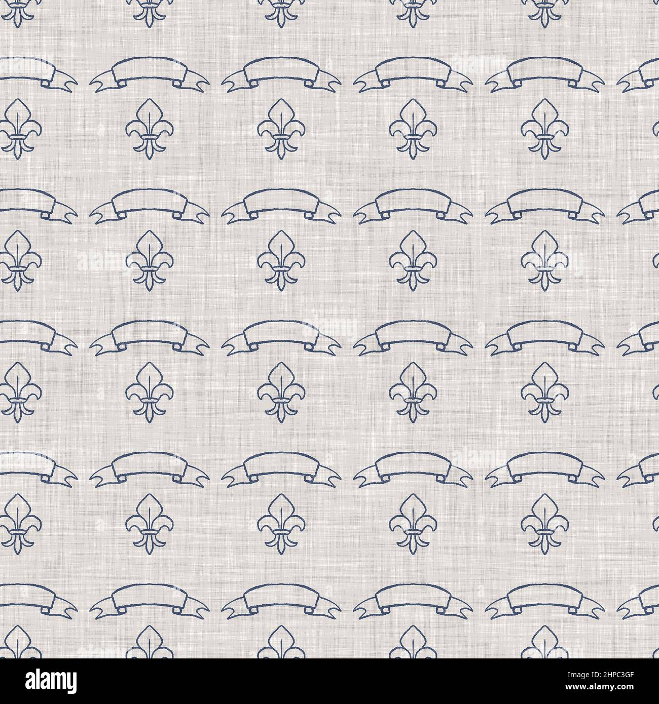 French fleur de lis royal lily seamless pattern. Farmhouse cottage ...