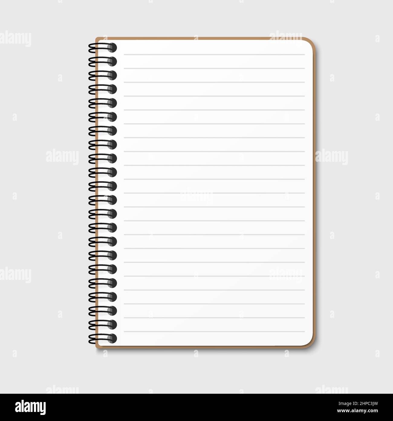 Notepad with a vertical spring spiral. Notebook with a lined sheet ...