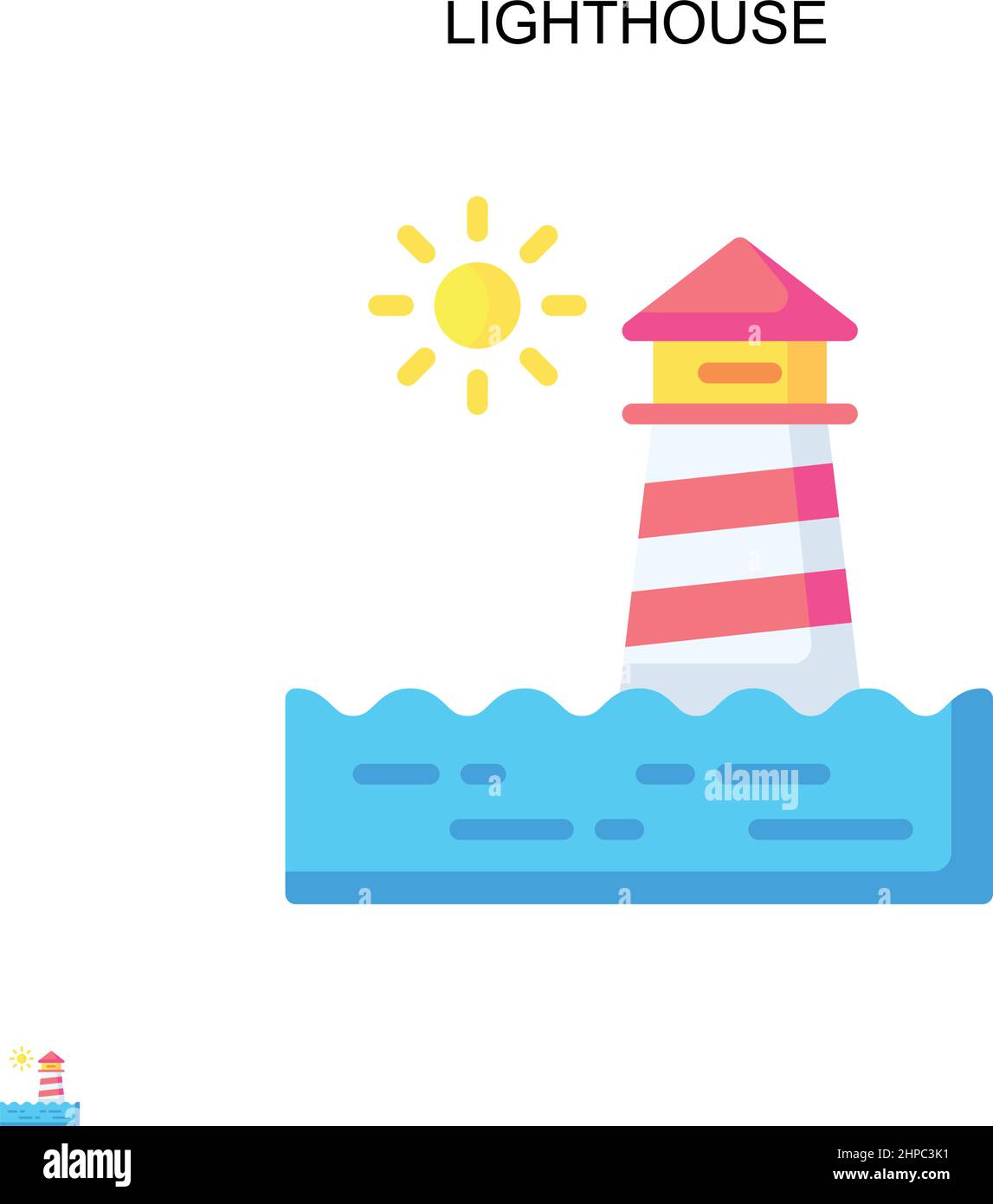 Lighthouse Simple vector icon. Illustration symbol design template for ...