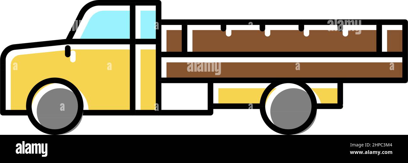 truck farm transport color icon vector illustration Stock Vector Image ...