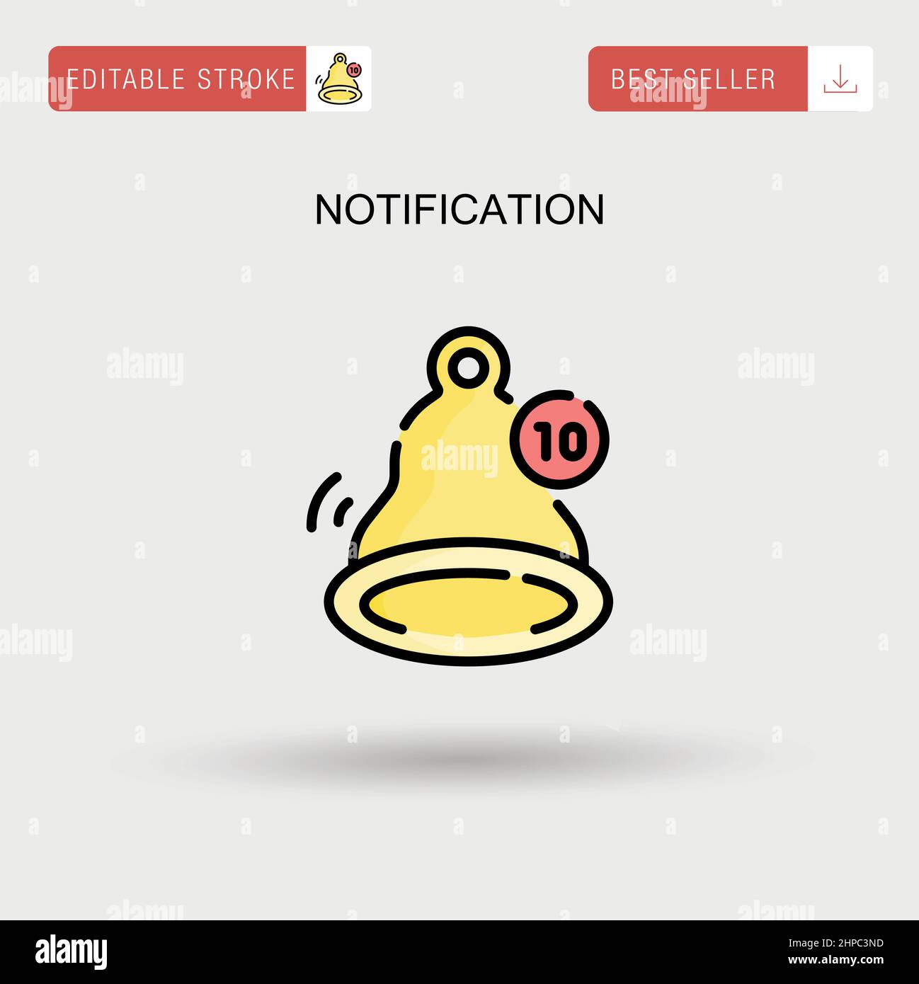 Notification Simple vector icon Stock Vector Image & Art - Alamy