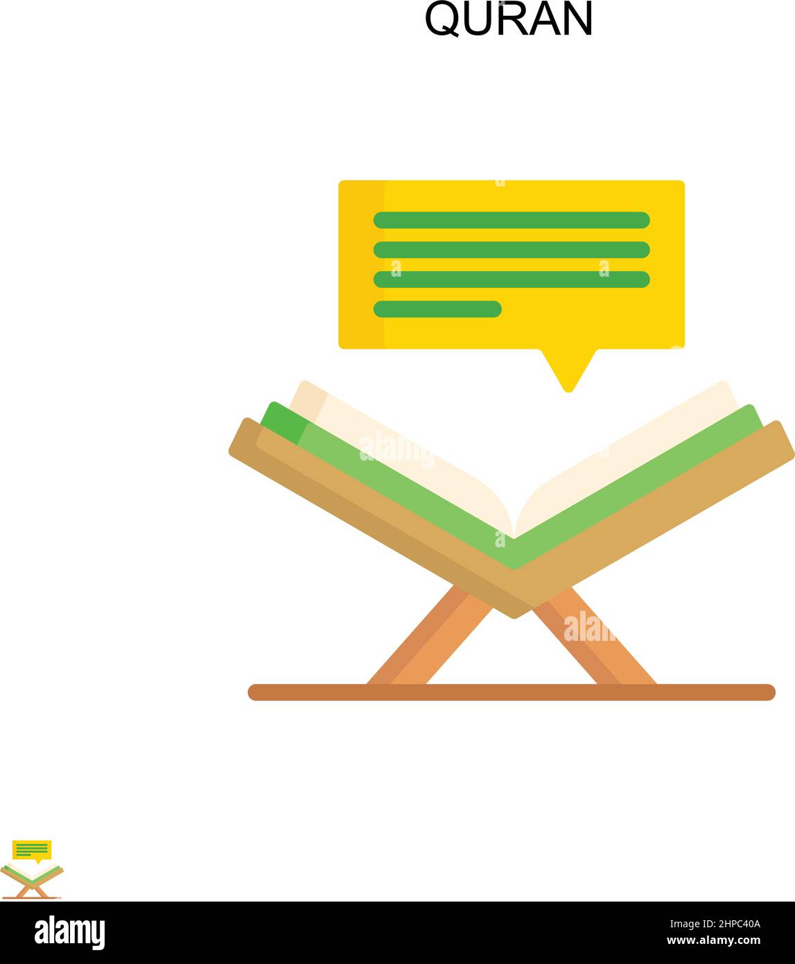 Quran Simple vector icon. Illustration symbol design template for web ...