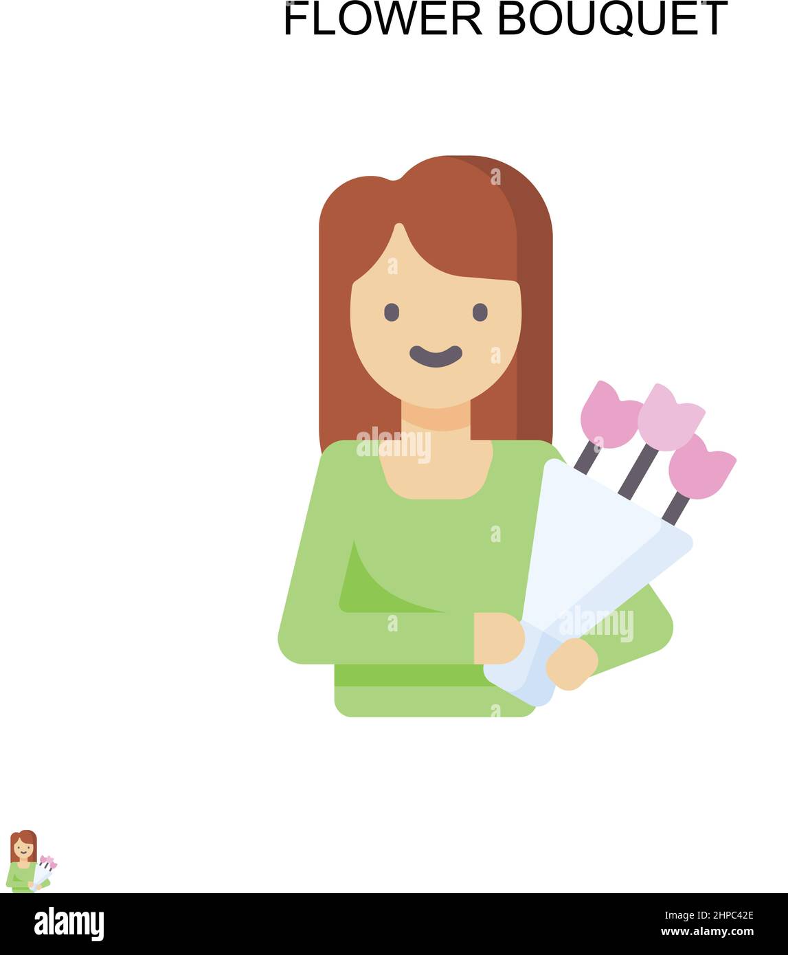 Flower bouquet Simple vector icon. Illustration symbol design template ...