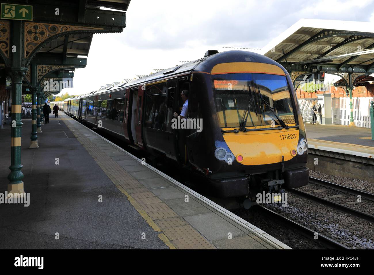 170623 C2C trains at March railway station, Fenland, Cambridgeshire ...