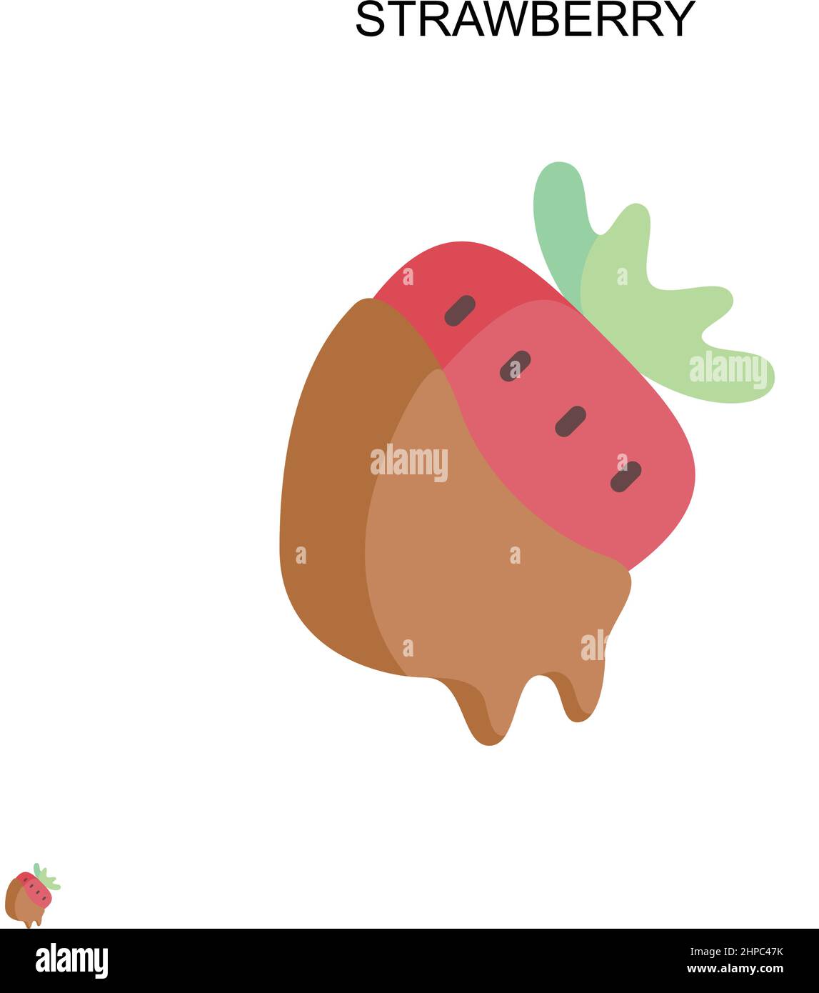 Strawberry Simple vector icon. Illustration symbol design template for ...
