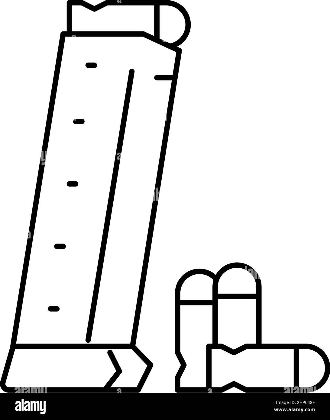 gun magazine with bullets line icon vector illustration Stock Vector ...