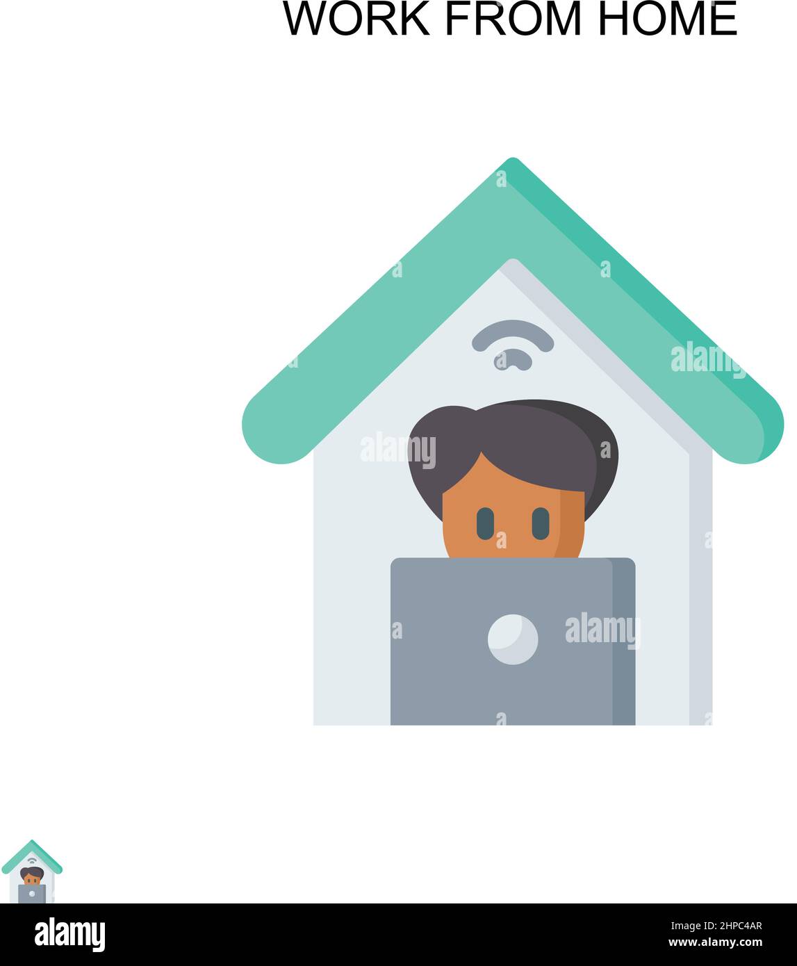 Work from home Simple vector icon. Illustration symbol design template ...