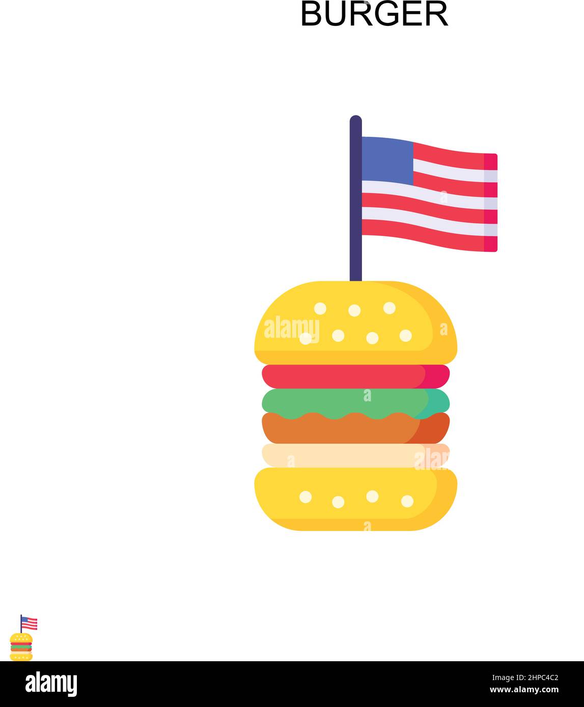 Burger Simple vector icon. Illustration symbol design template for web ...