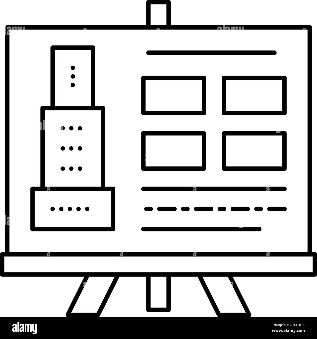building design presentation line icon vector illustration Stock Vector ...
