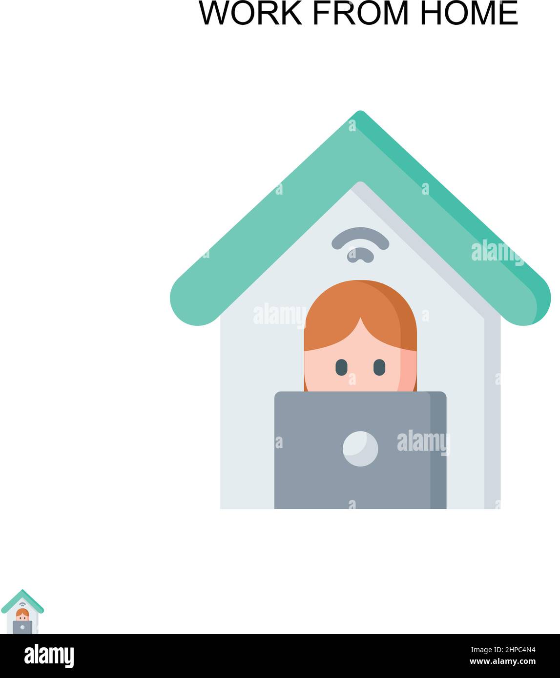 Work from home Simple vector icon. Illustration symbol design template ...