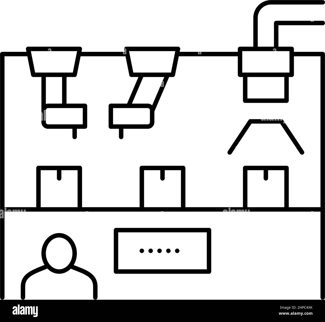 quality control machine line icon vector illustration Stock Vector ...