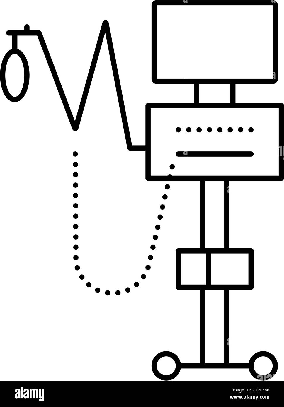 oxygen medical equipment line icon vector illustration Stock Vector ...