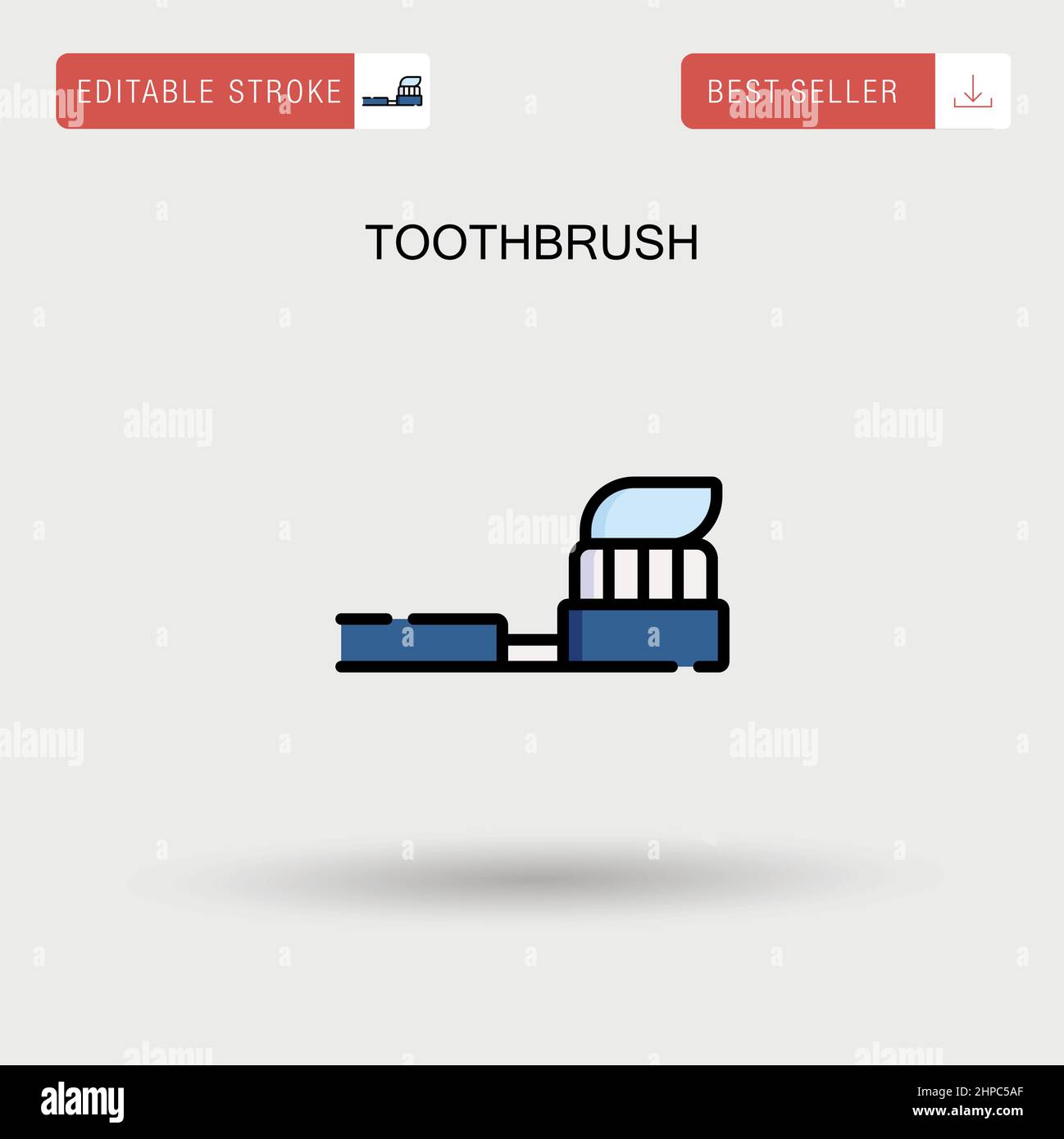 Toothbrush toothpaste blue background Stock Vector Images - Alamy