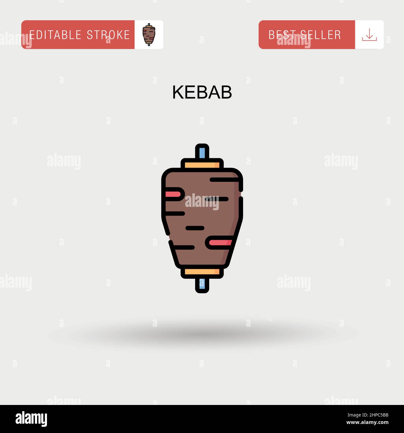 Kebab Simple vector icon Stock Vector Image & Art - Alamy