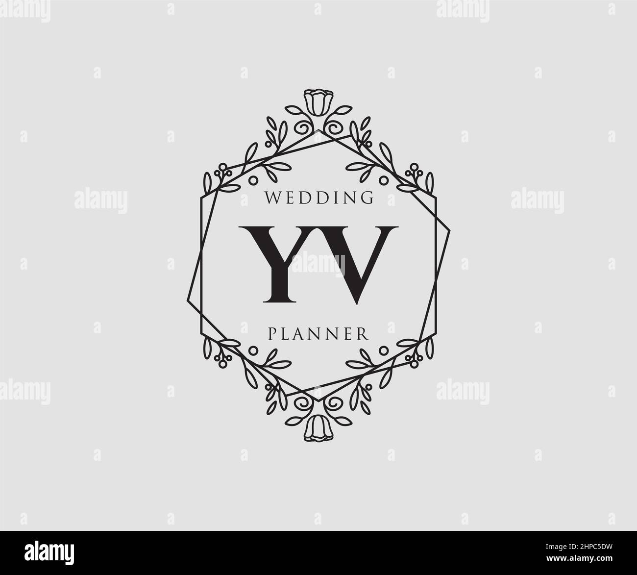 YV Initials letter Wedding monogram logos collection, hand drawn modern ...